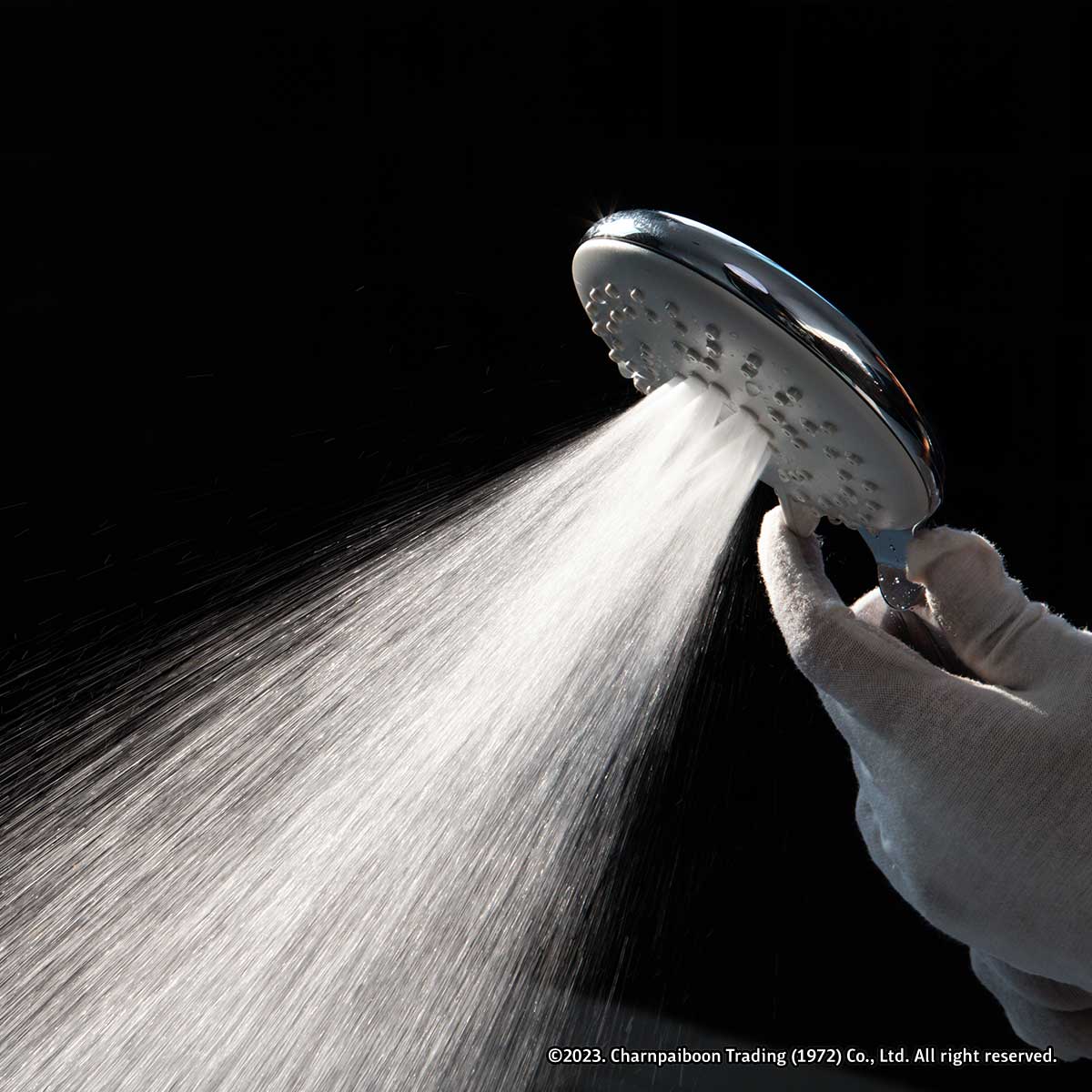 ชุดฝักบัวมือพร้อมสายโครเมียม และขอแขวน 3ระบบ - CharnPaiboon