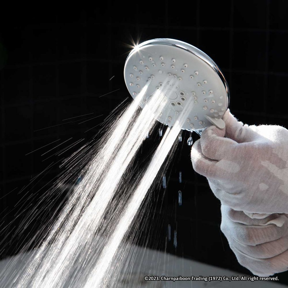 ชุดฝักบัวมือพร้อมสายโครเมียม และขอแขวน 5ระบบ - CharnPaiboon