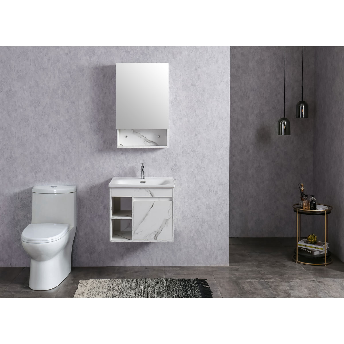 ชุดอ่างล้างหน้าพร้อมตู้เก็บของ 60 ซม. - CharnPaiboon