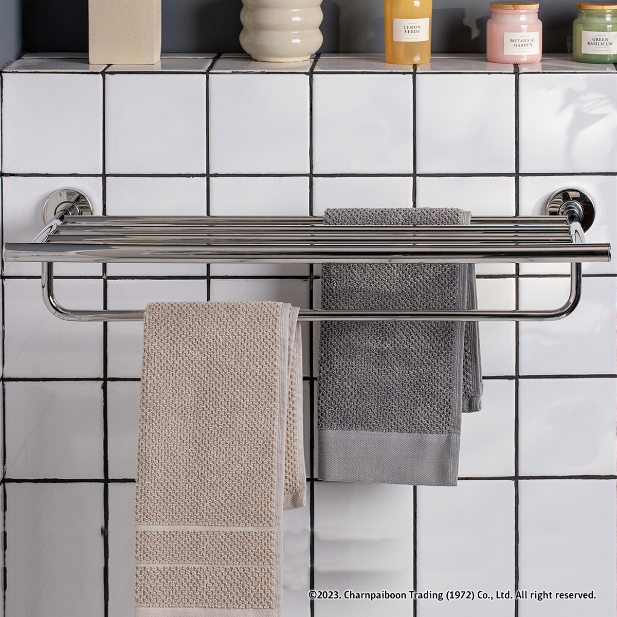 หิ้งตากผ้าสแตนเลสแบบด้าน 60 ซม. - CharnPaiboon