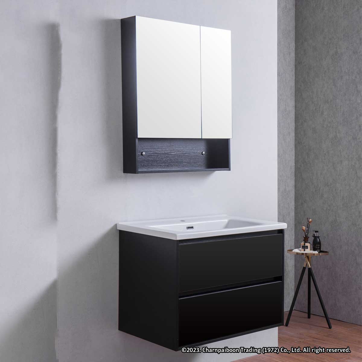 ชุดอ่างล้างหน้าพร้อมตู้เก็บของ ลิ้นชัก ขนาด 80 ซม. - CharnPaiboon