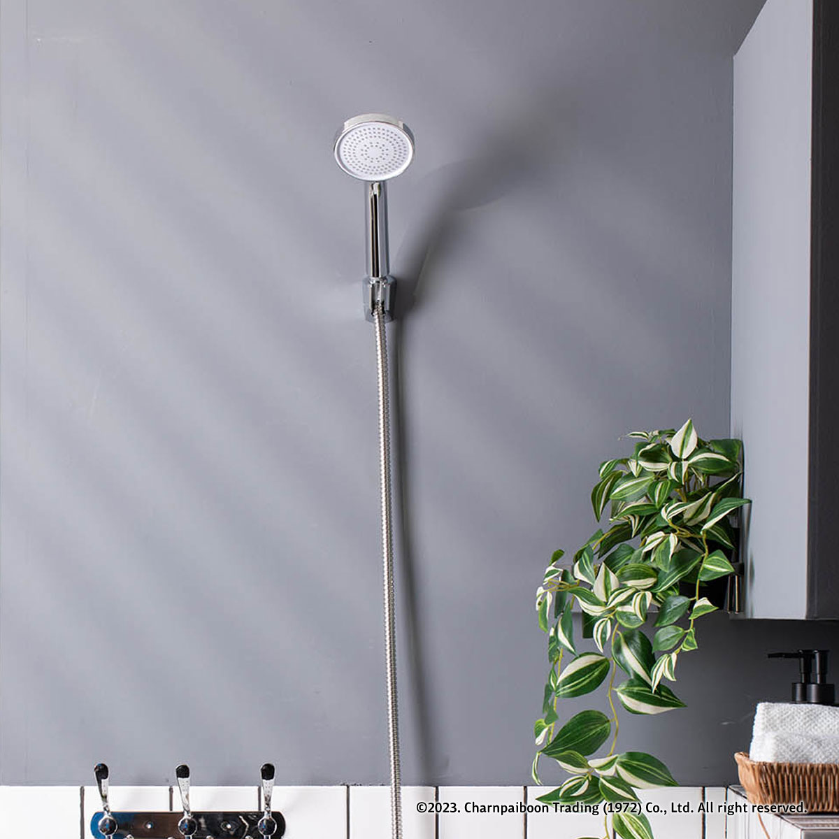 ฝักบัวมือพร้อมสายและขอแขวนครบชุด โคร - CharnPaiboon