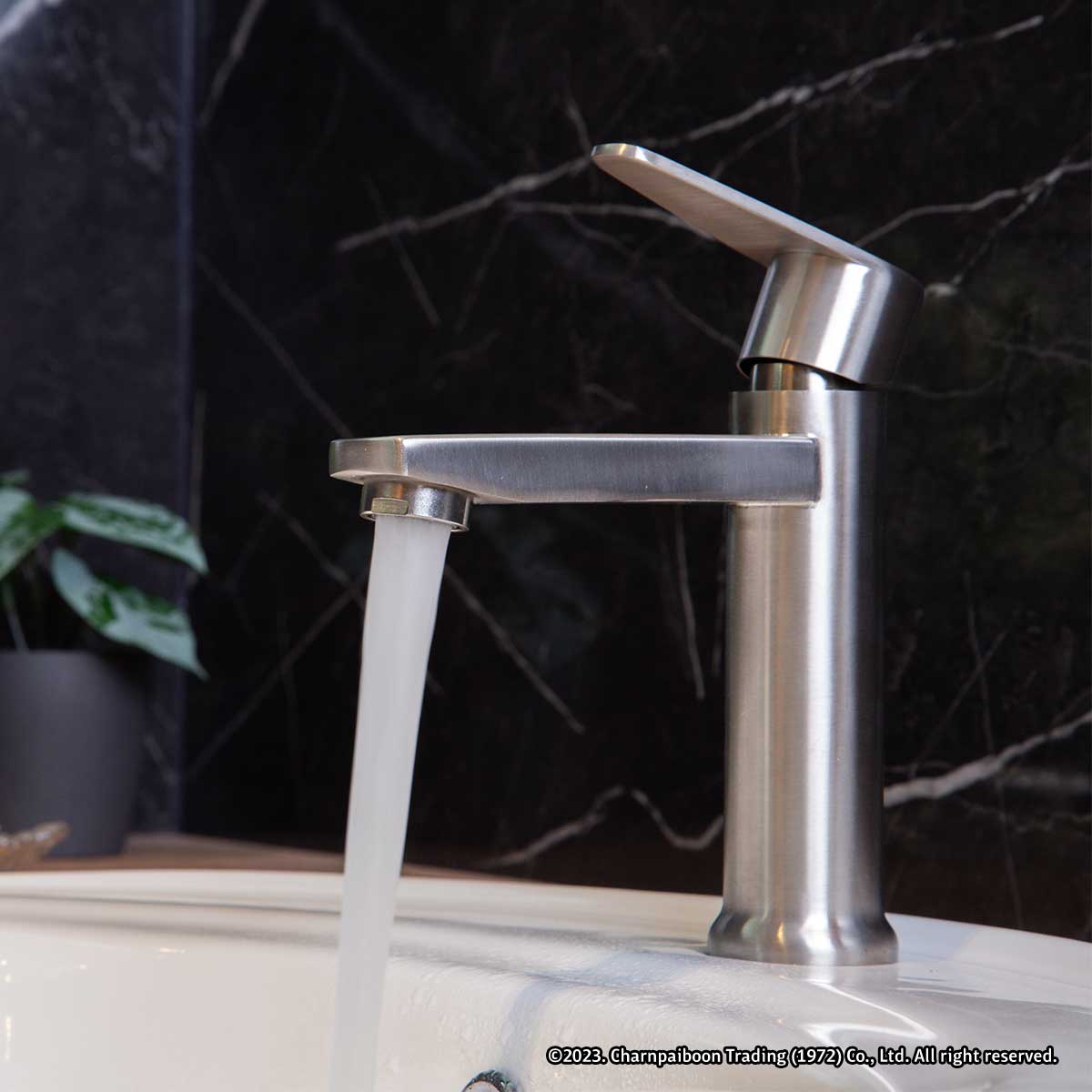 ก๊อกล้างหน้าน้ำเย็น สแตนเลส - CharnPaiboon