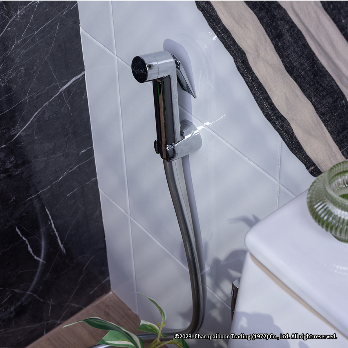 ชุดสายฉีดชำระครบชุดพร้อมสายและขอแขวน SUPER - CharnPaiboon