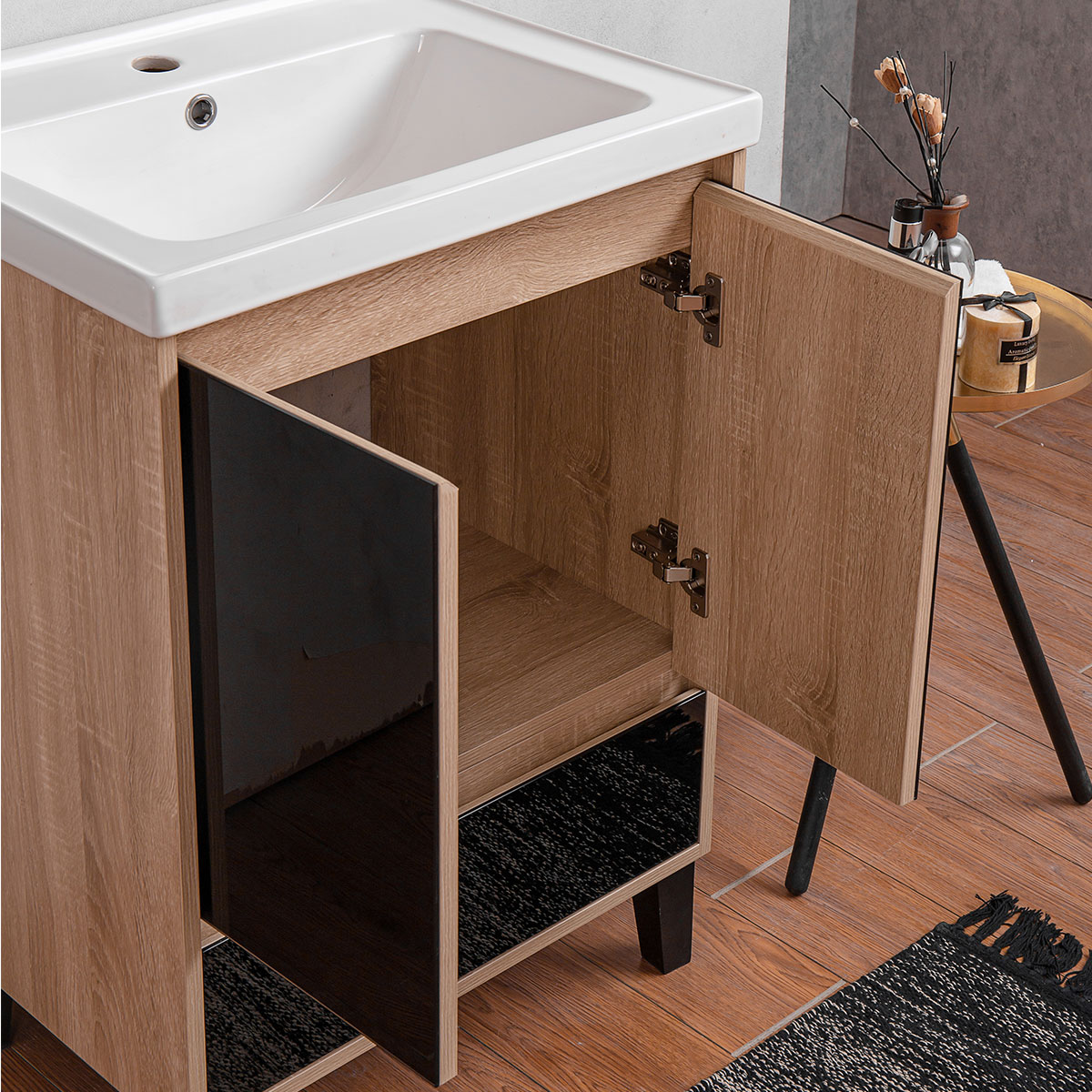 ชุดตู้อ่างล้างหน้าแบบตั้งพื้น ขนาด 60 ซม. - CharnPaiboon