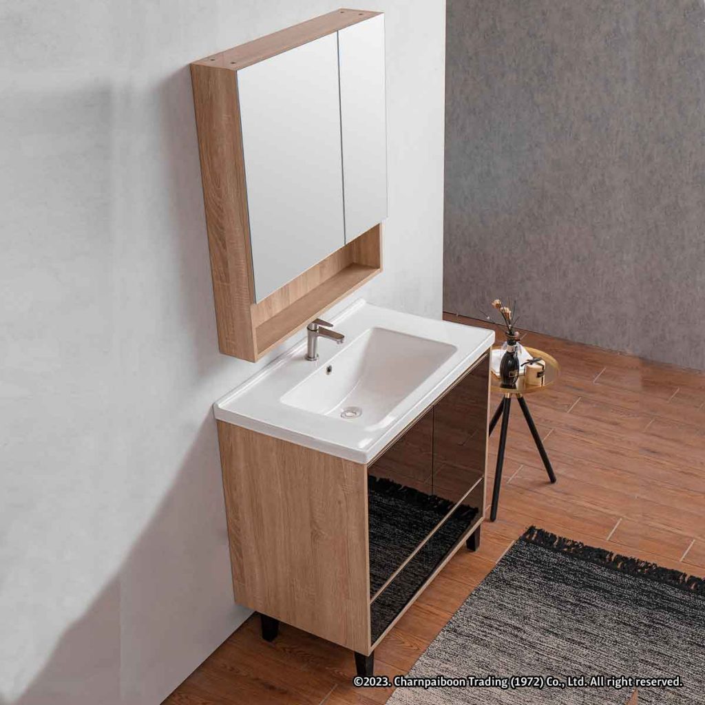 ชุดตู้อ่างล้างหน้าแบบตั้งพื้น ขนาด 80 ซม. - CharnPaiboon