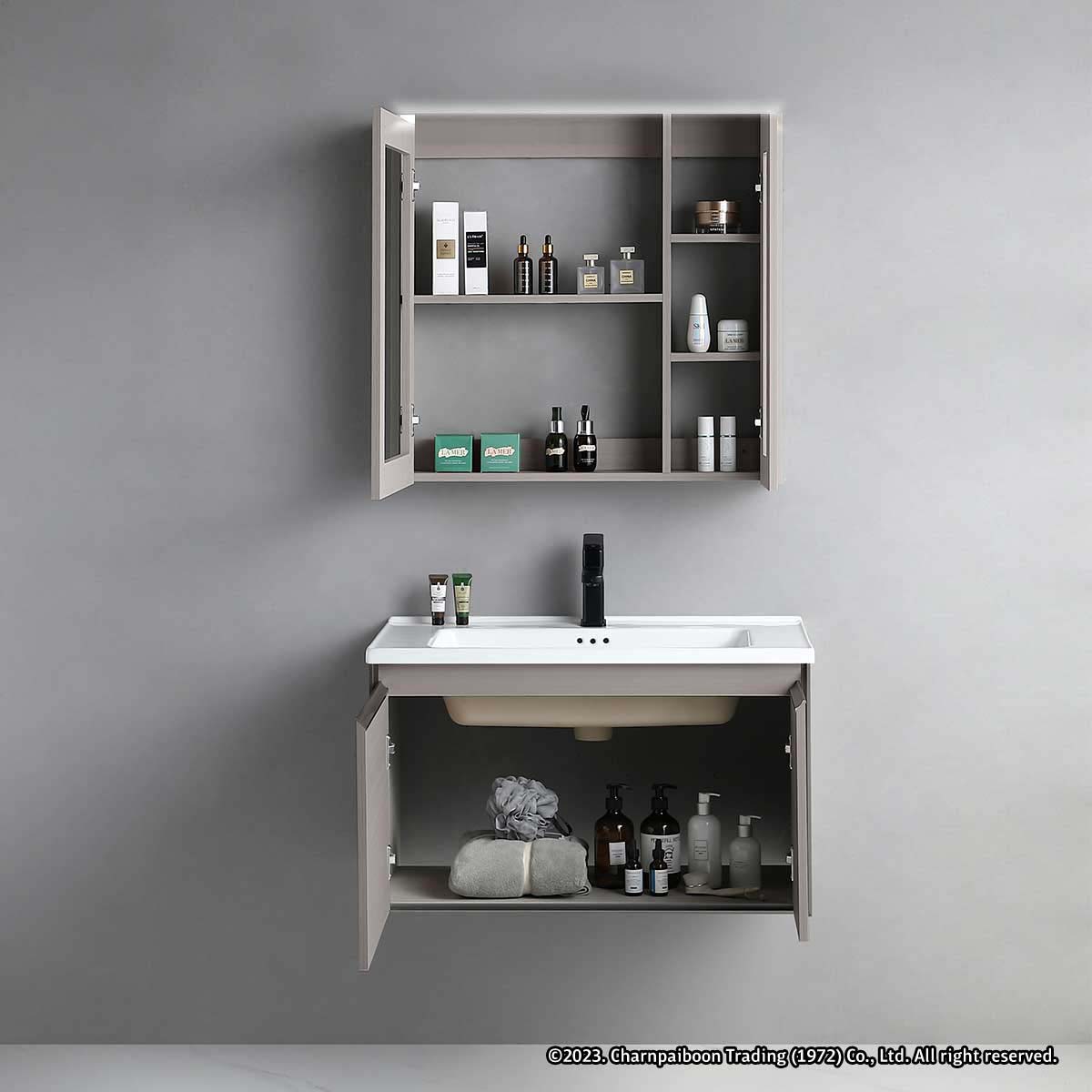 ตู้กระจกเก็บของ ขนาด 80 ซม - CharnPaiboon