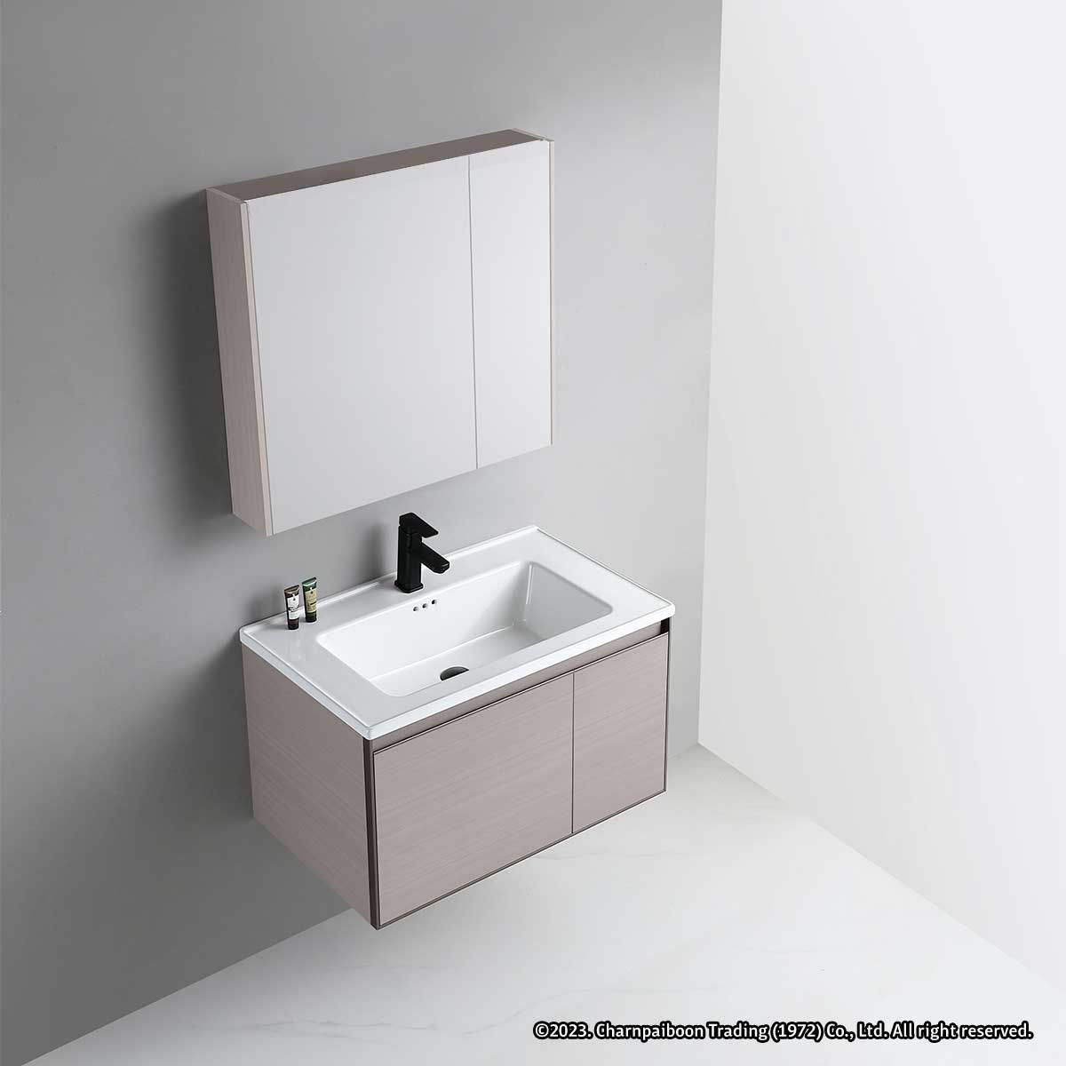 ตู้กระจกเก็บของ ขนาด 80 ซม - CharnPaiboon