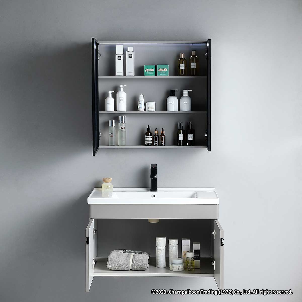 ตู้กระจกเก็บของ ขนาด 60 ซม. - CharnPaiboon