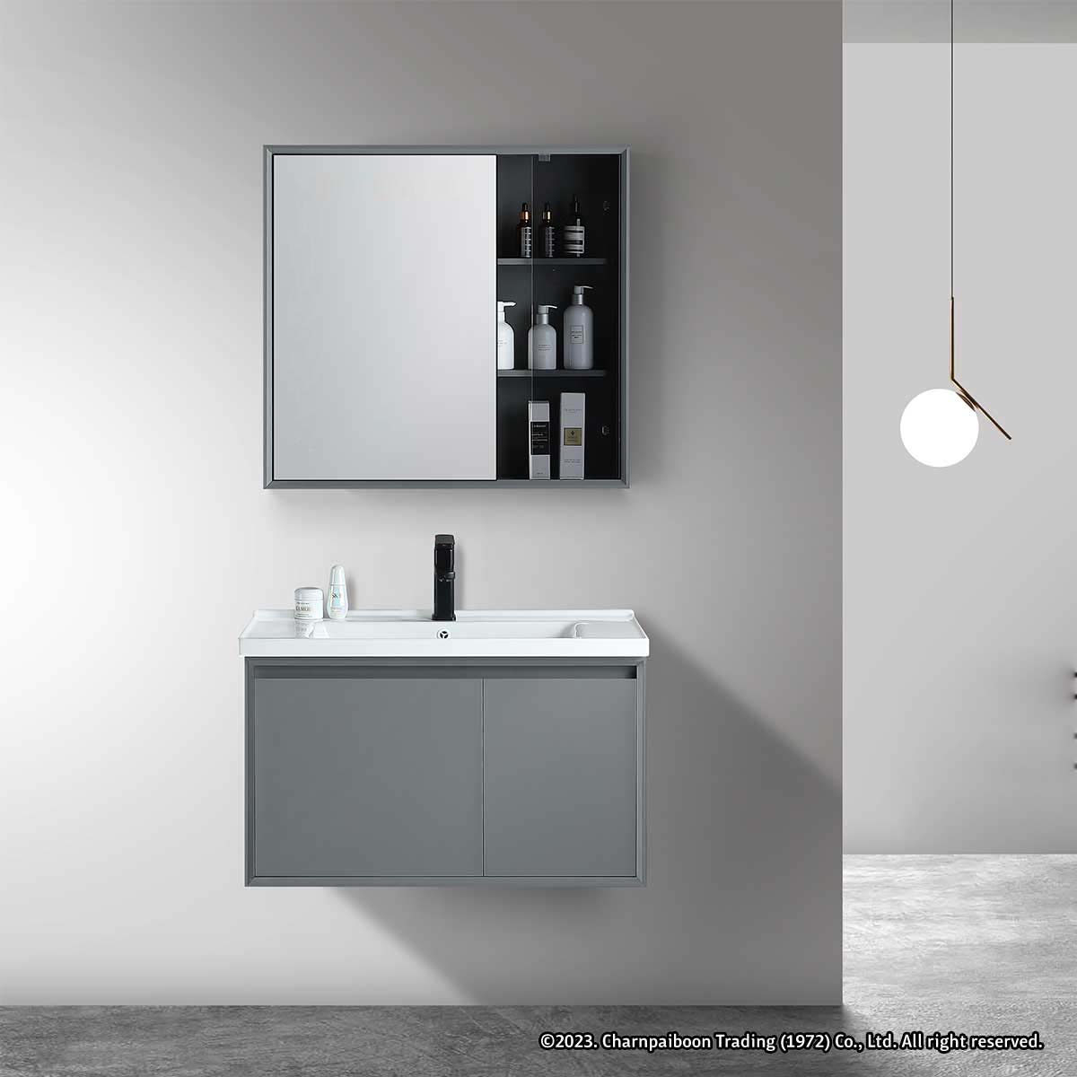 ตู้กระจกเก็บของ ขนาด 80 ซม. - CharnPaiboon