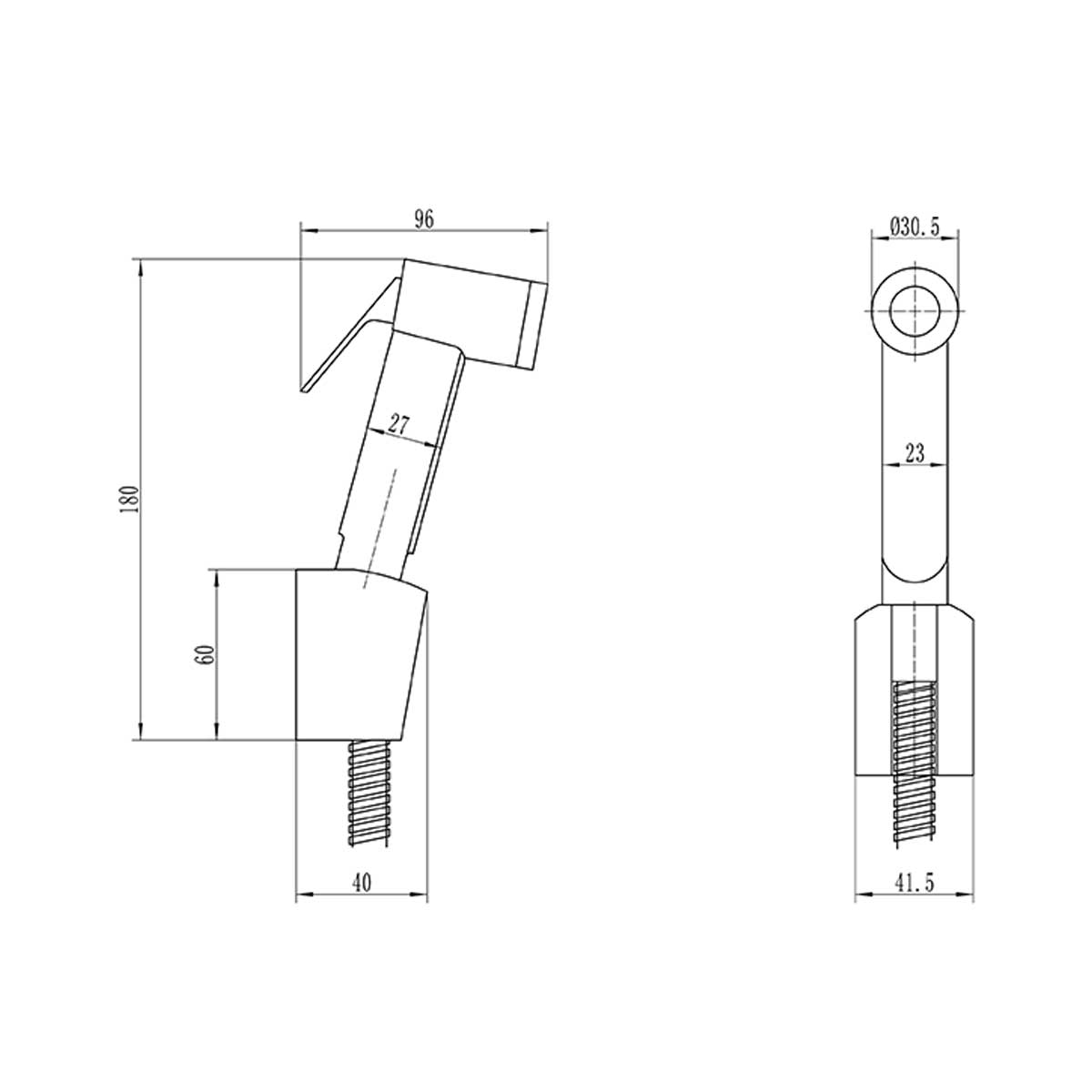 ชุดสายฉีดชำระ พร้อมสายและขอแขวน MATT BLACK - CharnPaiboon