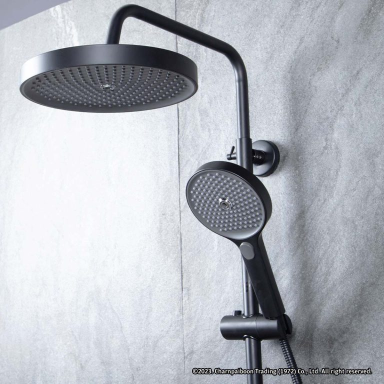 ชุดเรนชาวเวอร์น้ำอุ่น/น้ำเย็น MATT BLACK - CharnPaiboon