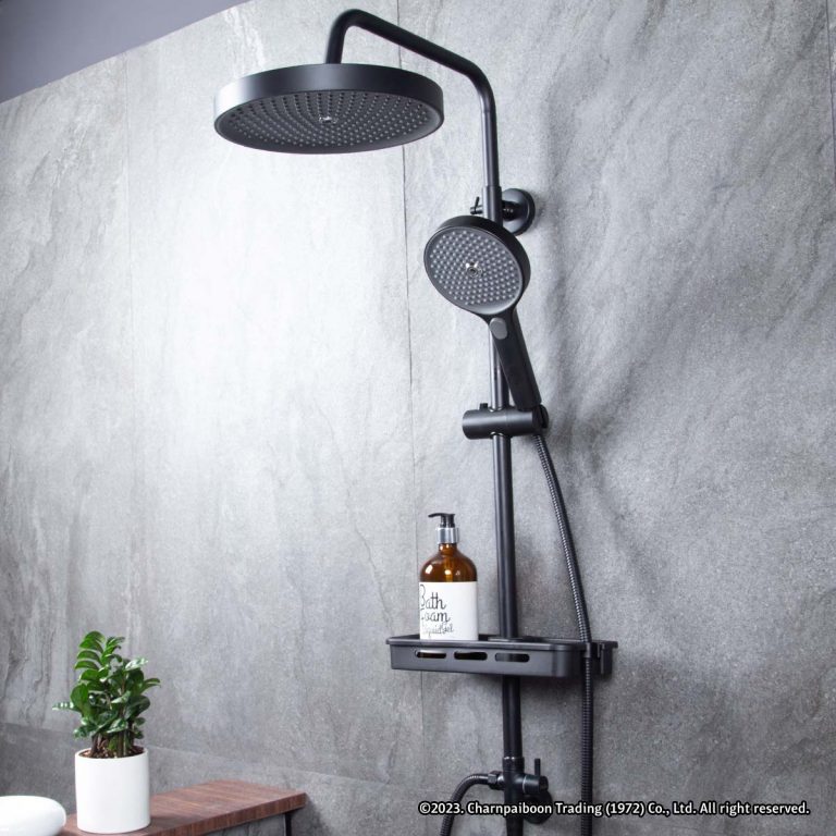 ชุดเรนชาวเวอร์น้ำอุ่น/น้ำเย็น MATT BLACK - CharnPaiboon