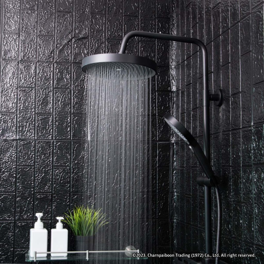 ชุดเรนชาวเวอร์น้ำอุ่น/น้ำเย็น MATT BLACK - CharnPaiboon