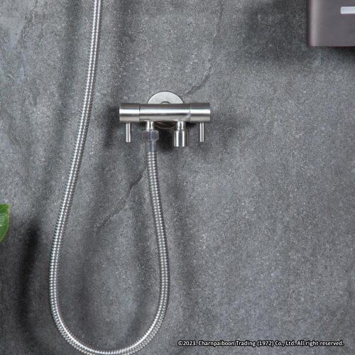 วาล์วฝักบัวน้ำเย็นแบบสองวาล์ว สแตนเลส 304 - CharnPaiboon