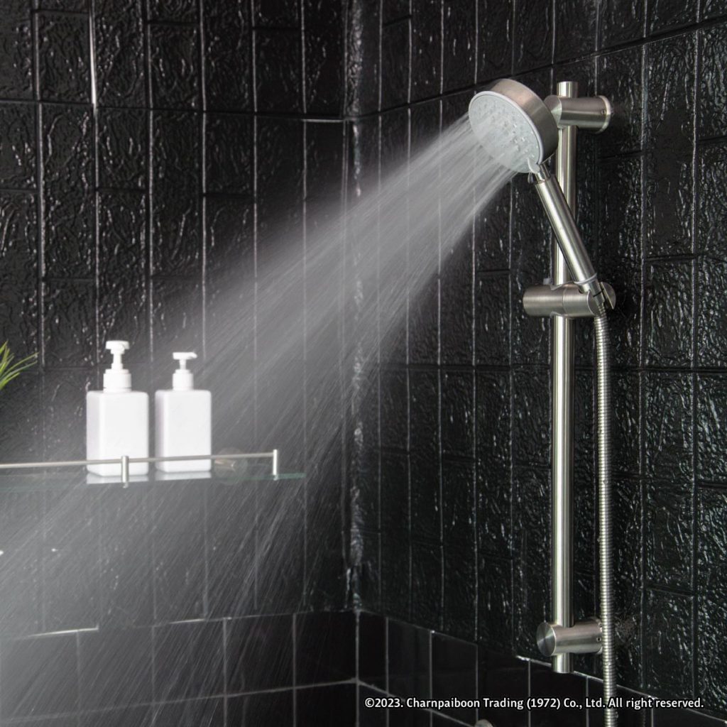 ชุดฝักบัวราวเลื่อน สแตนเลส 5 ระบบ - CharnPaiboon