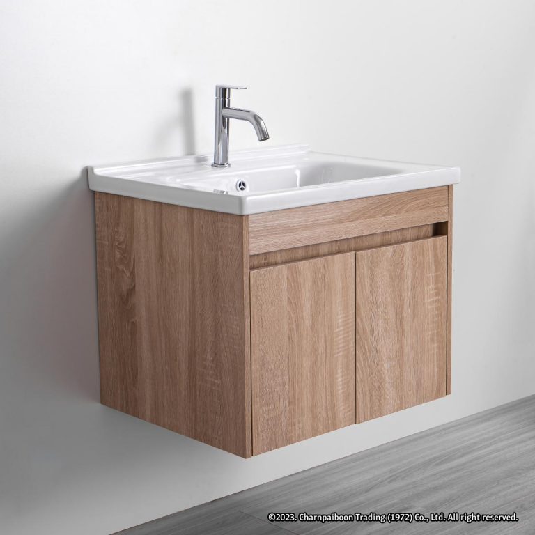 ชุดอ่างล้างหน้าเซรามิคพร้อมตู้เก็บของ ขนาด 60 ซม. - CharnPaiboon