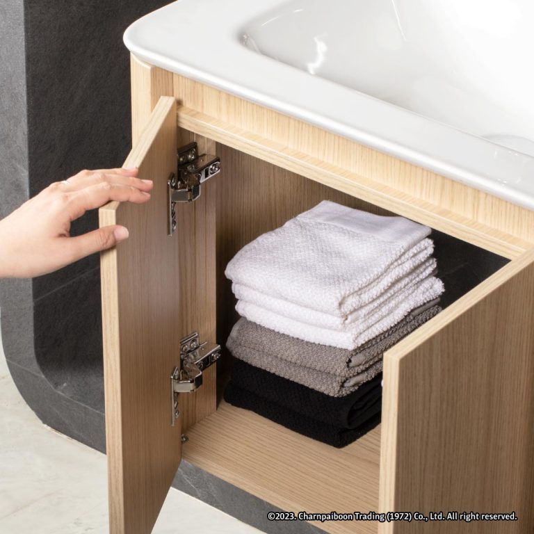 ชุดอ่างล้างหน้าเซรามิคพร้อมตู้เก็บของ ขนาด 60 ซม. - CharnPaiboon